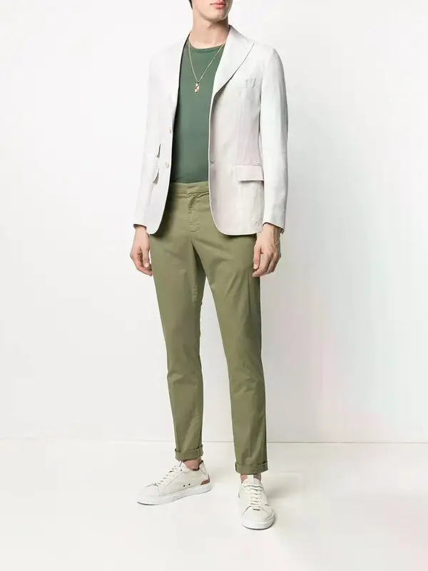 DONDUP Slim-fit Cotton Trousers - Green