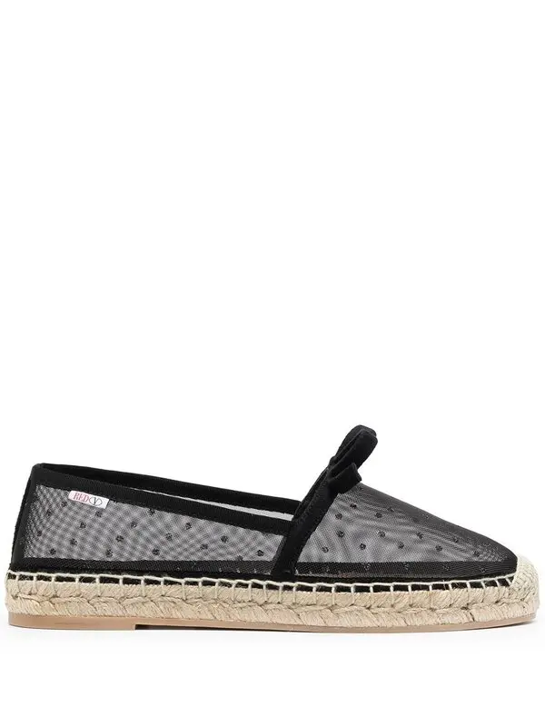 Red Valentino Point D'esprit Espadrilles - Black