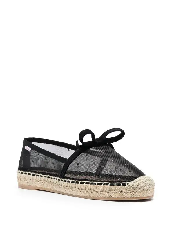 Red Valentino Point D'esprit Espadrilles - Black