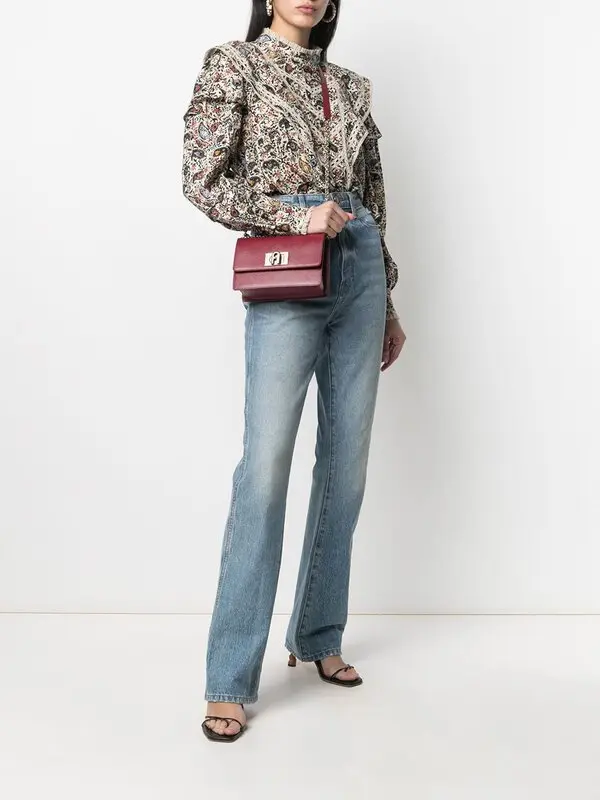 Furla Foldover Leather Crossbody Bag