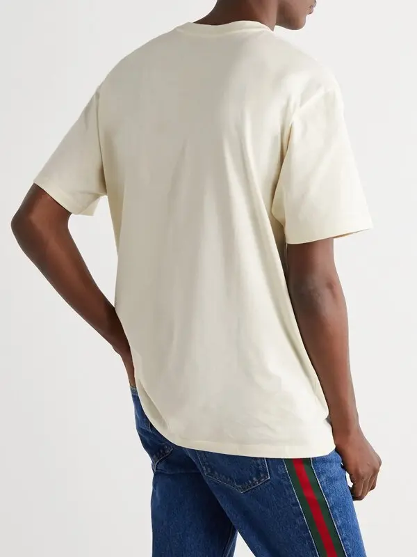 Gucci Disney Logo-Print Cotton-Jersey T-Shirt - White | Editorialist