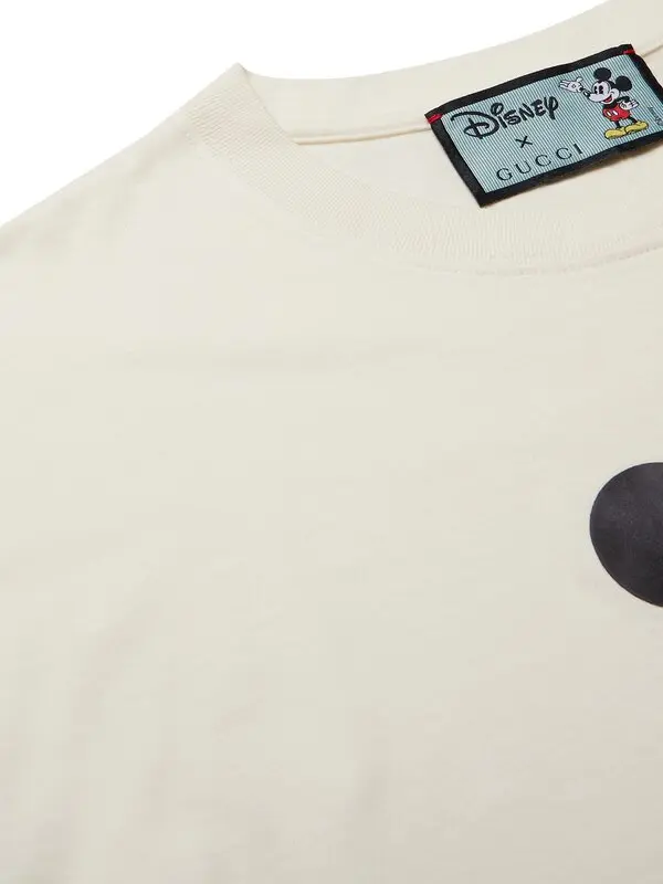 Gucci Disney Logo-Print Cotton-Jersey T-Shirt - White | Editorialist