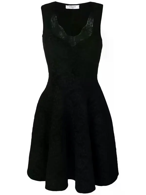 Givenchy Lace-trim Flared Midi Dress - Black