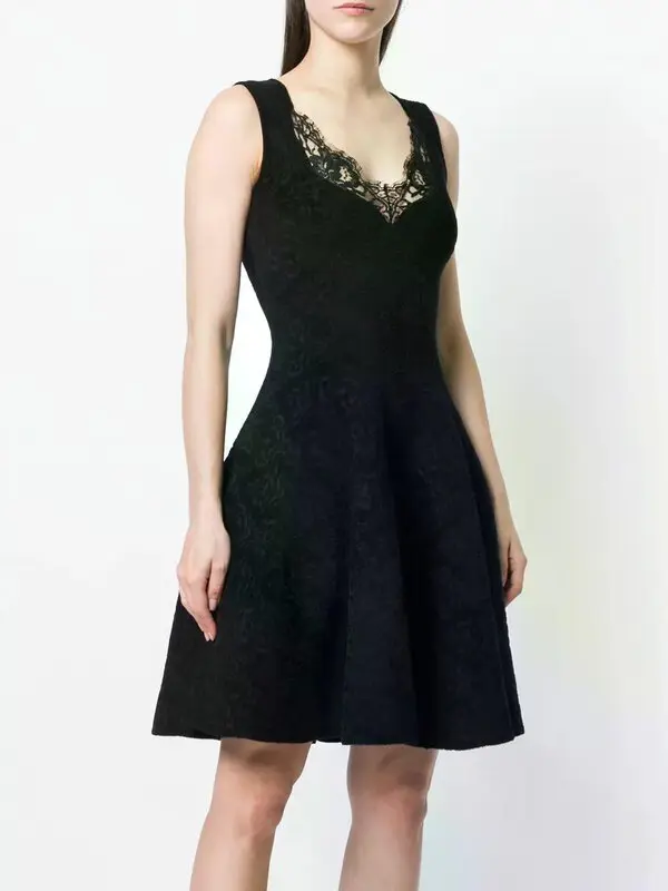 Givenchy Lace-trim Flared Midi Dress - Black