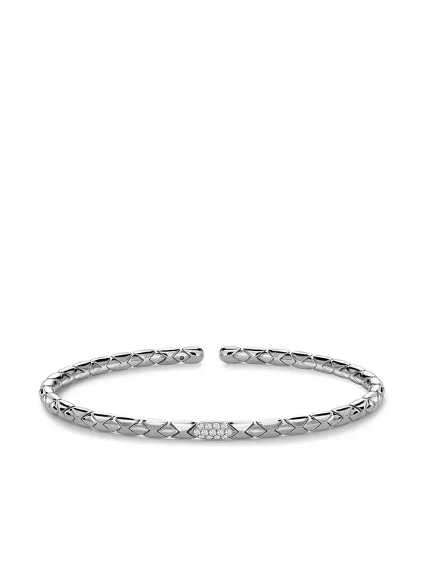 PRAGNELL 18kt Gold Diamond Bangle Bracelet - White