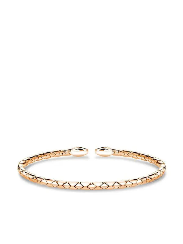 PRAGNELL 18kt Rose Groove Textured Bangle Bracelet - Gold
