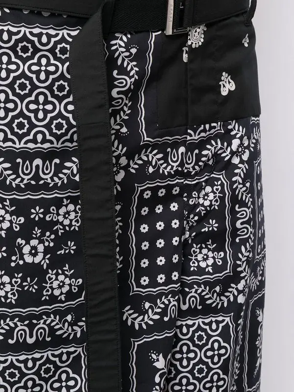 Sacai Bandana-print Cargo Shorts - Black