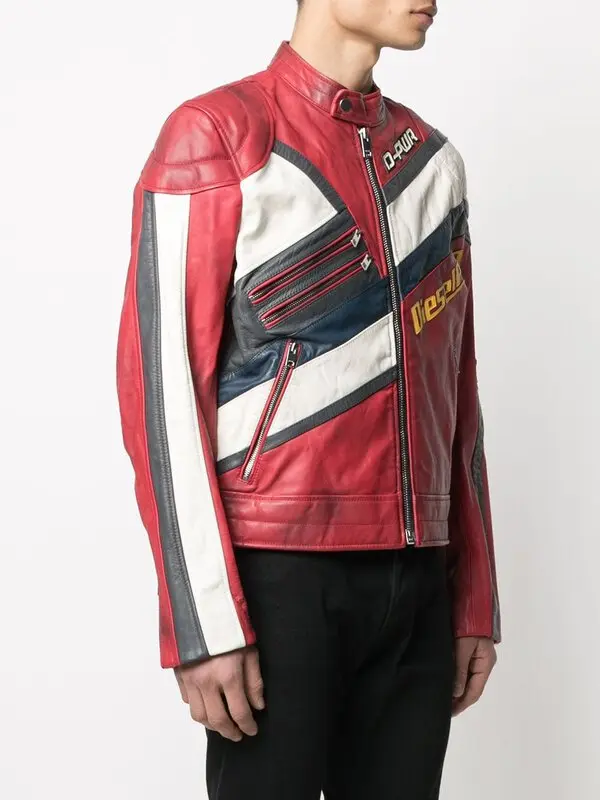 Diesel® Leather Motocro Jacket In Red - 30% Off | Editorialist