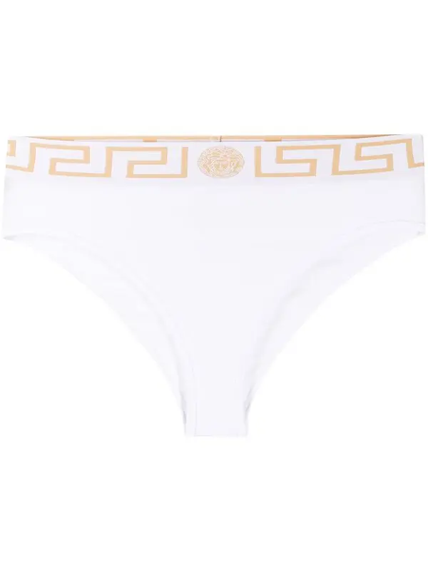 Versace Greca Border High-waisted Briefs - White