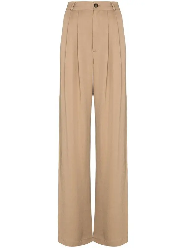 REFORMATION Mason Wide-leg Trousers - Brown