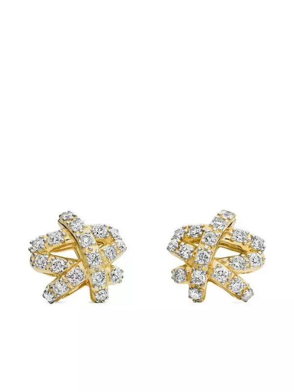 David Yurman 18kt Yellow Diamond Stud Earrings - Gold