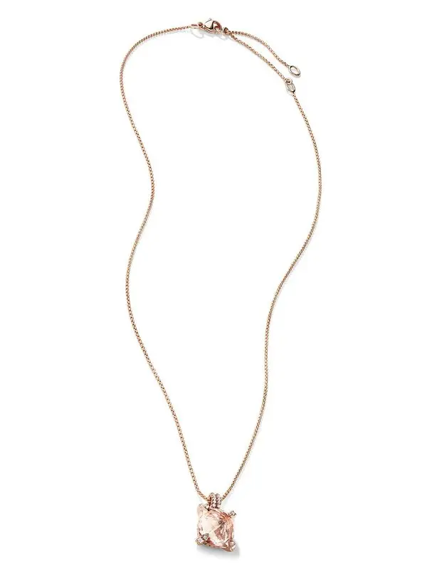 David Yurman 18kt Rose Diamond Chatelaine Pendant Necklace - Gold