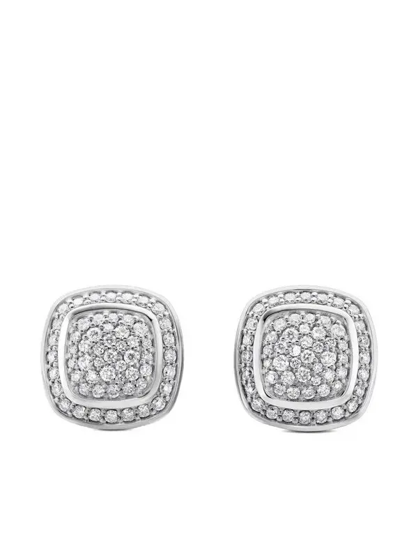 David Yurman Sterling Albion Diamond Stud Earrings - Silver