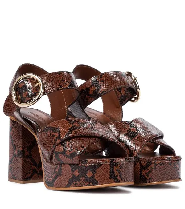 See By Chloé Lyna Leather Platform Sandals
