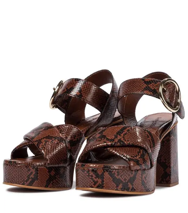 See By Chloé Lyna Leather Platform Sandals