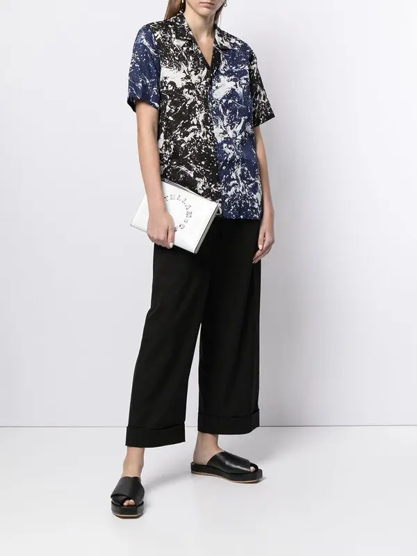 PORTS V Marble-print Button-down Shirt