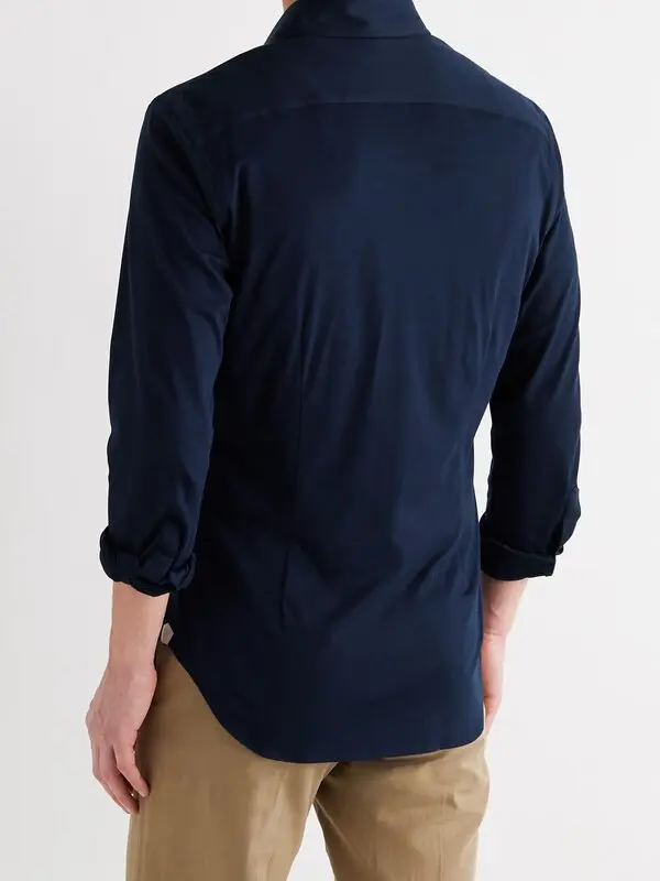 Loro Piana Slim-fit Cotton-jersey Shirt - Blue