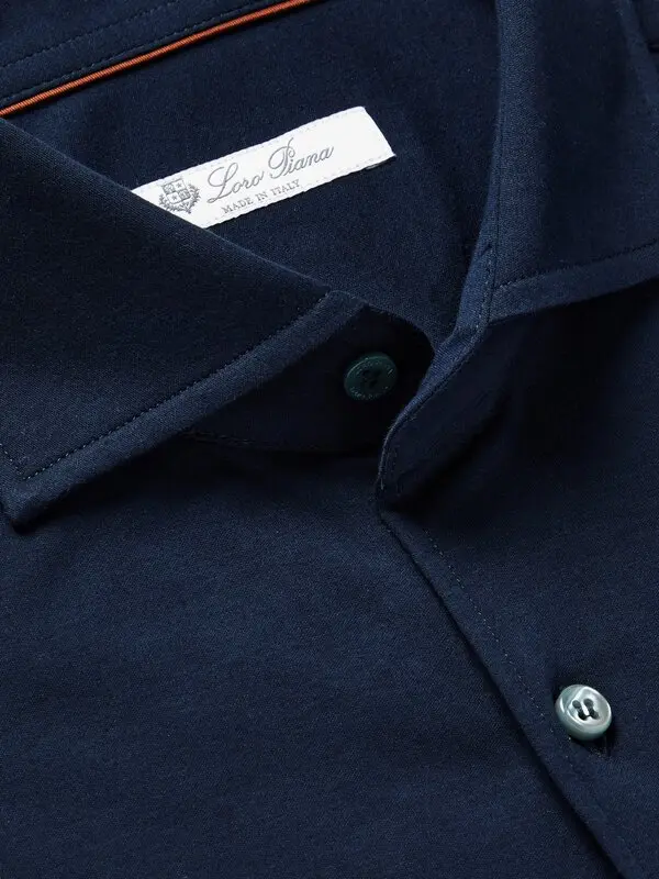 Loro Piana Slim-fit Cotton-jersey Shirt - Blue