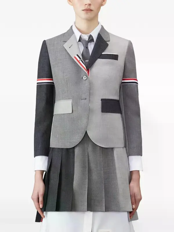 Thom Browne Fun-mix Panelled Blazer - Grey