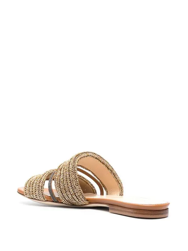 Fabiana Filippi Lurex Strap Mule Sandals