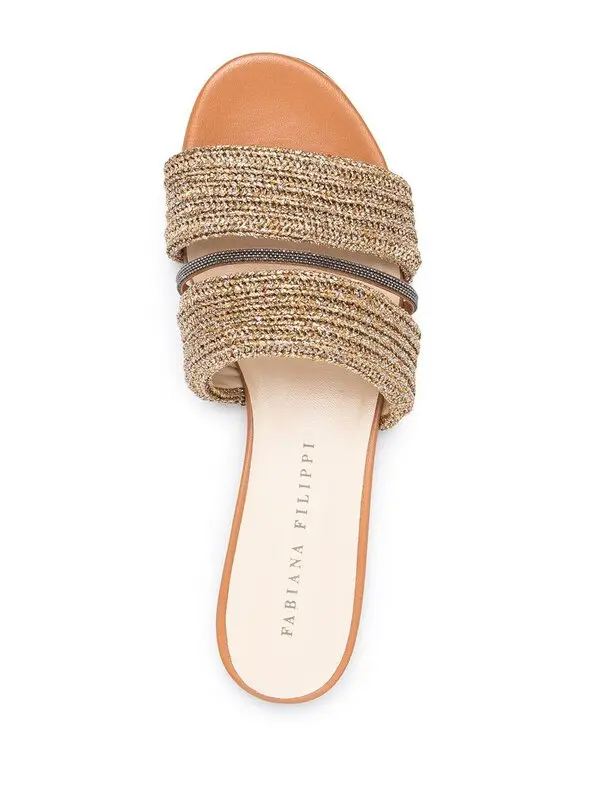Fabiana Filippi Lurex Strap Mule Sandals