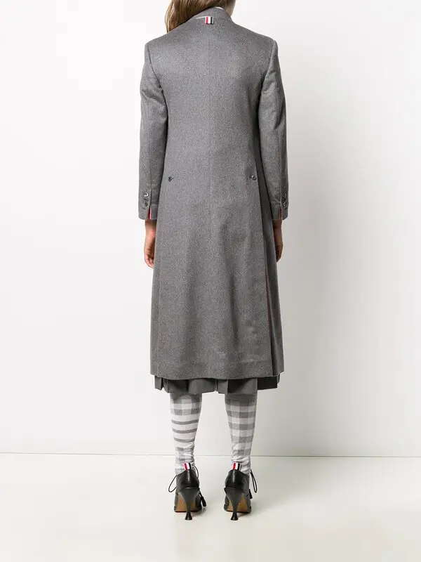 Thom Browne Wide Lapel Cashmere Overcoat - Grey