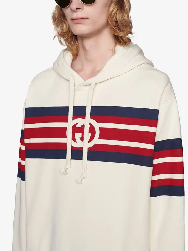 Gucci Interlocking G-Print Hoodie - White | Editorialist