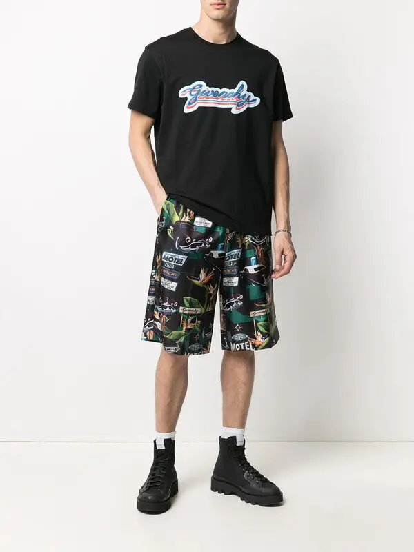 Givenchy Car Print Straight-leg Shorts