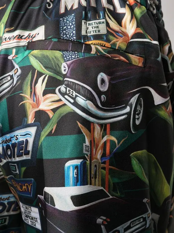 Givenchy Car Print Straight-leg Shorts
