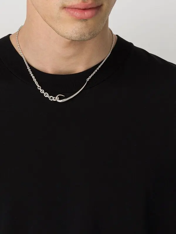 SHAUN LEANE Hook Detail Necklace In Sterling