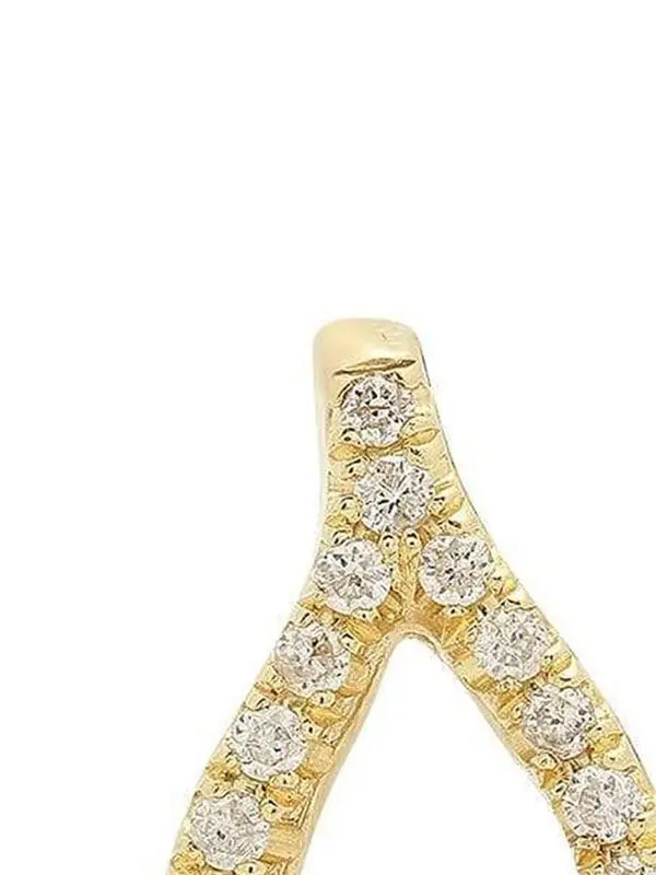 JENNIFER MEYER 18kt Yellow Mini Diamond Wishbone Stud Earrings