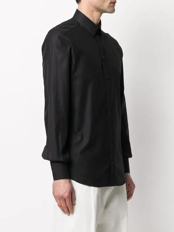 Dolce & Gabbana Pinstripe Long-sleeve Cotton Shirt - Black