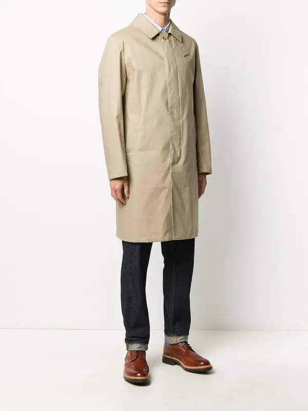 Mackintosh Manchester Single-breasted Car Coat - Neutrals