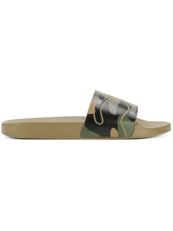 Valentino Garavani Camouflage Slides - Green