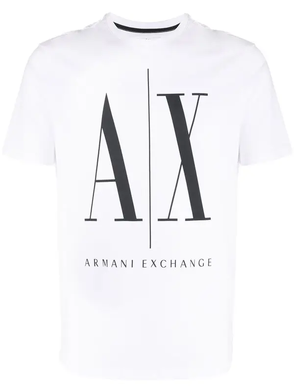 Armani Exchange Macro Logo Printed T-shirt - White