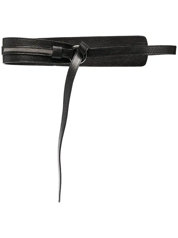 Fabiana Filippi Tie Fastening Leather Belt - Black