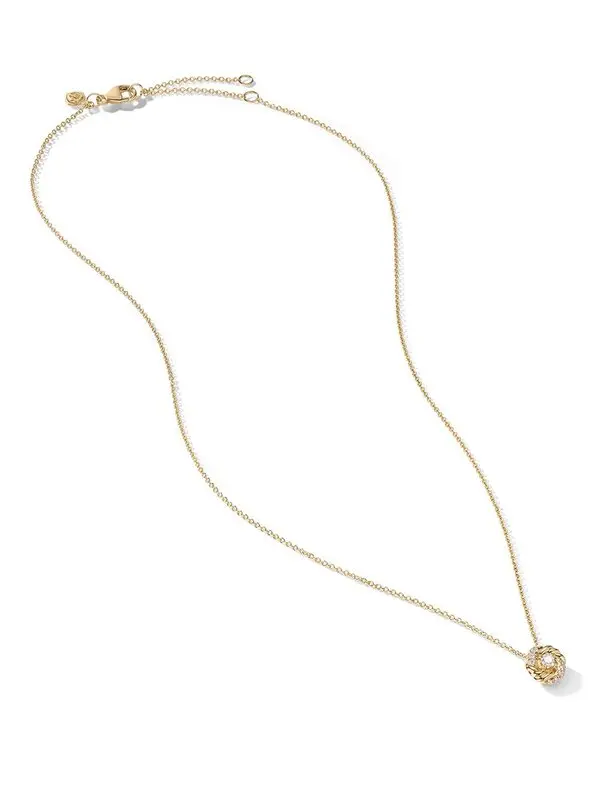 David Yurman 18kt Yellow Petite Infinity Diamond Necklace Gold