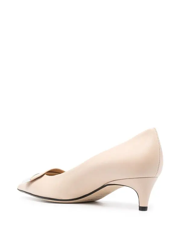 SERGIO ROSSI Sr1 45mm Plaque-embellished Pumps - Neutrals