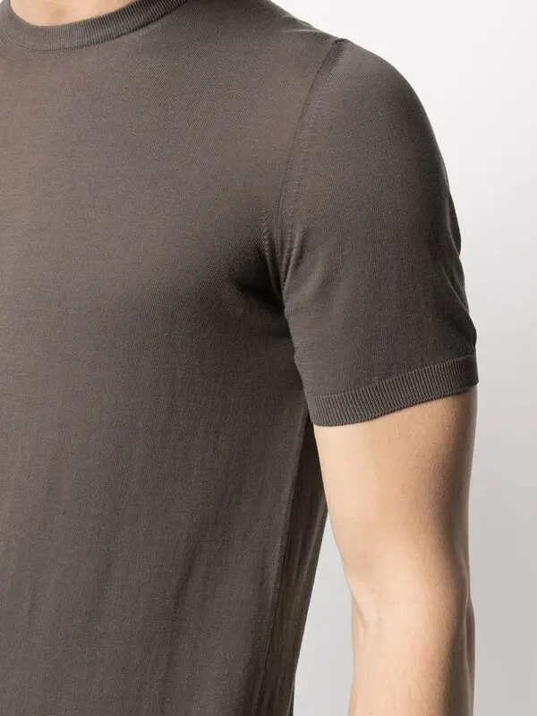 Malo Short-sleeved Knit T-shirt - Brown