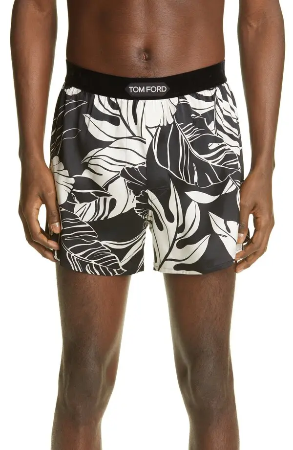 TOM FORD Hibiscus Print Stretch Silk Boxers