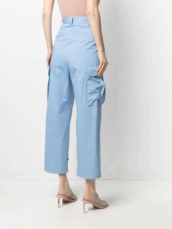 MSGM Cropped High-waisted Trousers