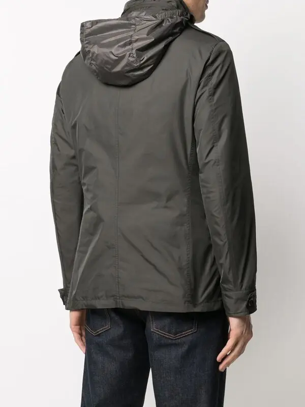 MOORER Hooded Buttoned Jacket