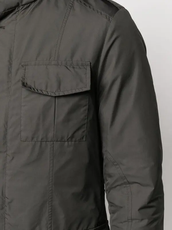 MOORER Hooded Buttoned Jacket