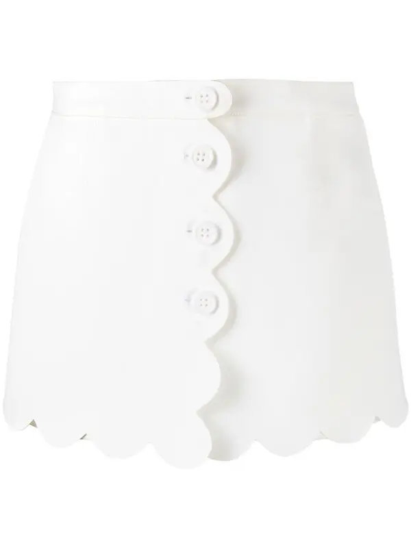 Red Valentino Scalloped-edge Layered Shorts
