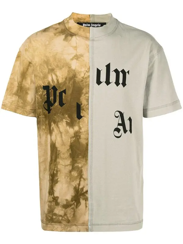 Palm Angels Broken Logo Panelled T-shirt - Neutrals
