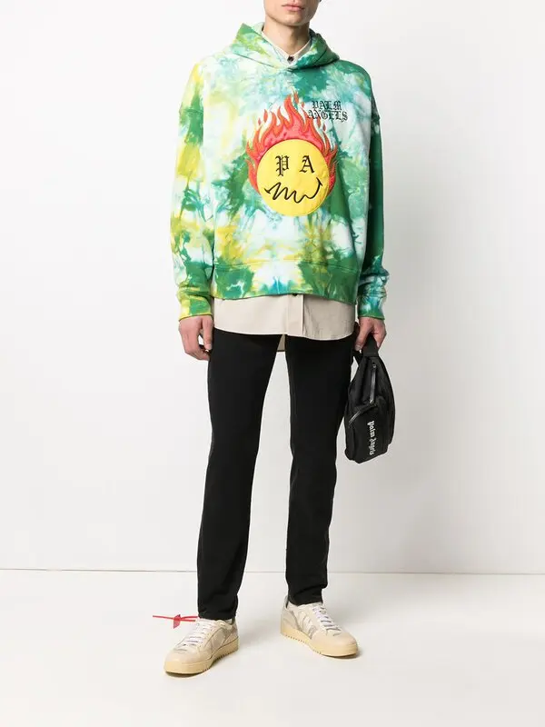 Palm Angels Tie-dye Smiley Hoodie - Green