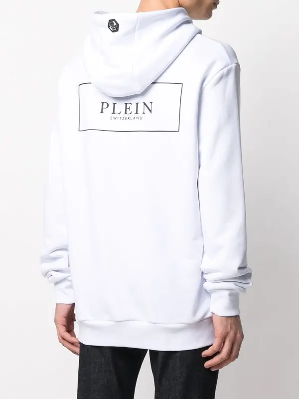 Philipp Plein Outline Skull-print Hoodie - White