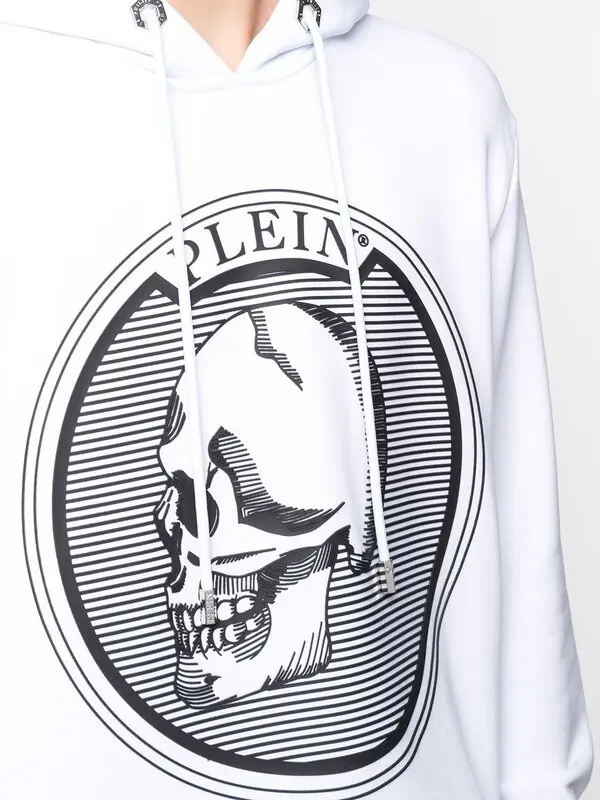 Philipp Plein Outline Skull-print Hoodie - White