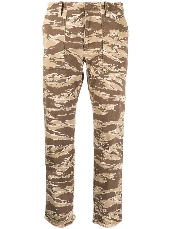 NILI LOTAN Camouflage Print Cropped Trousers