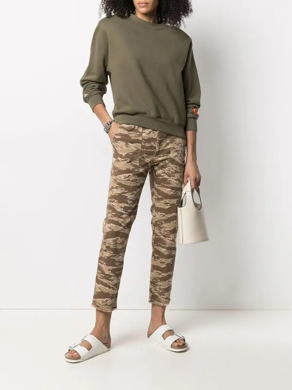 NILI LOTAN Camouflage Print Cropped Trousers
